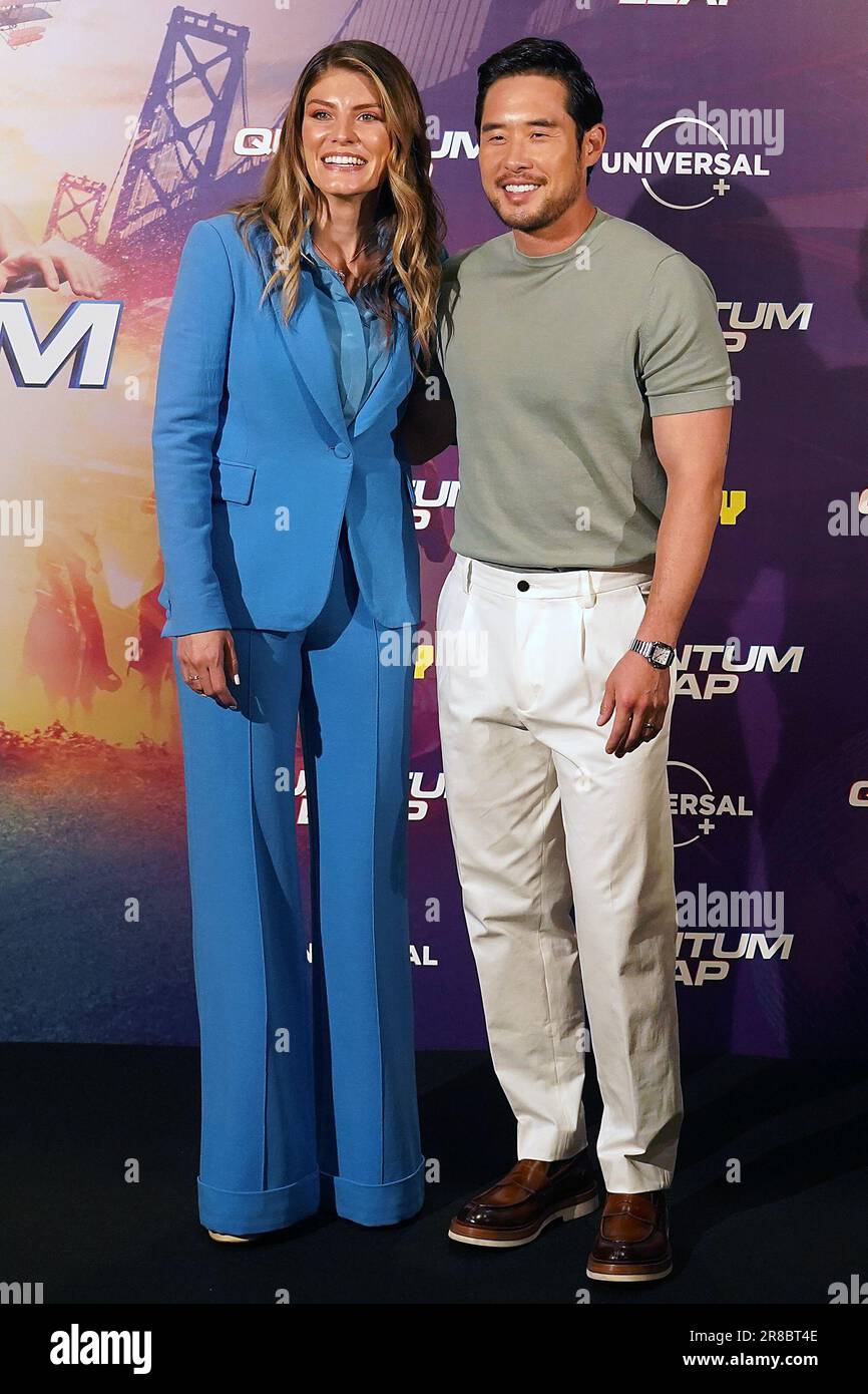 Madrid, Spain. 20th June, 2023. Actor Raymond Lee (r) and actress ...