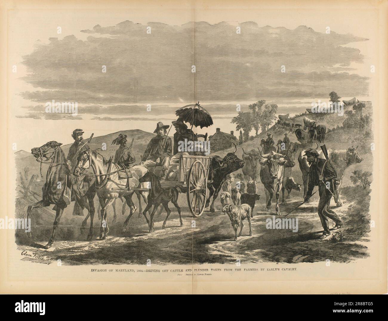 Invasion of Maryland, 1864--Driving Off Cattle and Plunder taken from ...