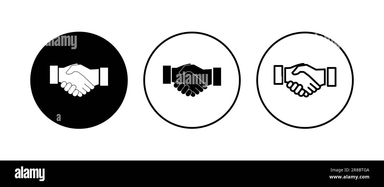 Handshake icon set. business handshake. contact agreement Stock Vector ...