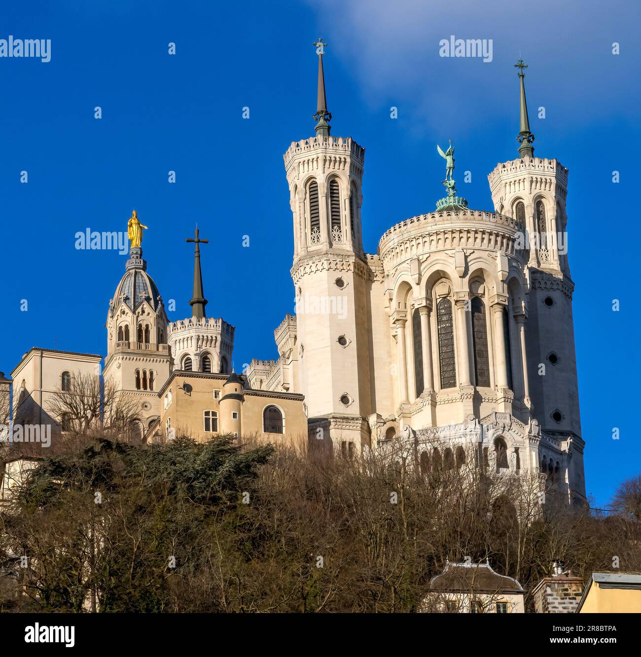 Basilica of Notre Dame Outside From Downtown City Center Lyon France ...