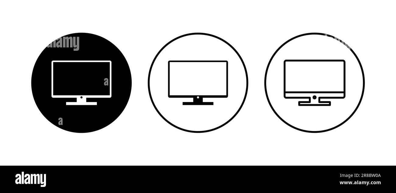 Computer icon set. computer monitor icon vector Stock Vector Image ...