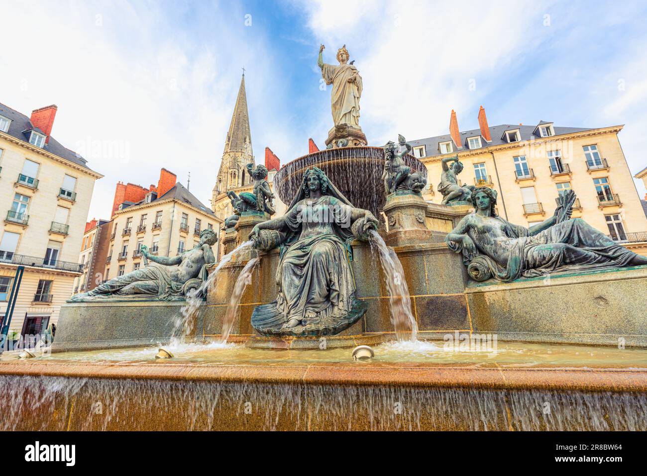Nantes, France. June 7, 2023. Monumental fountain by Henri-Théodore ...