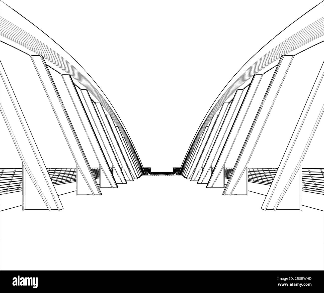 Arch Bridge Construction Structure Vector. Illustration Isolated On ...