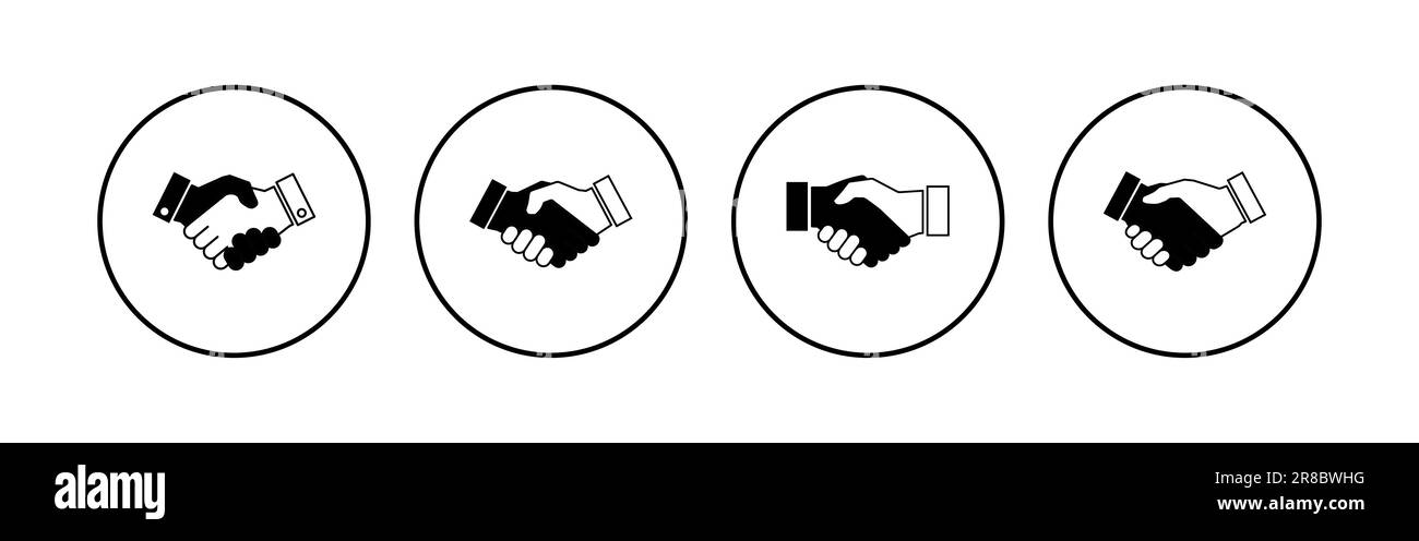 Handshake icon set. business handshake. contact agreement Stock Vector ...