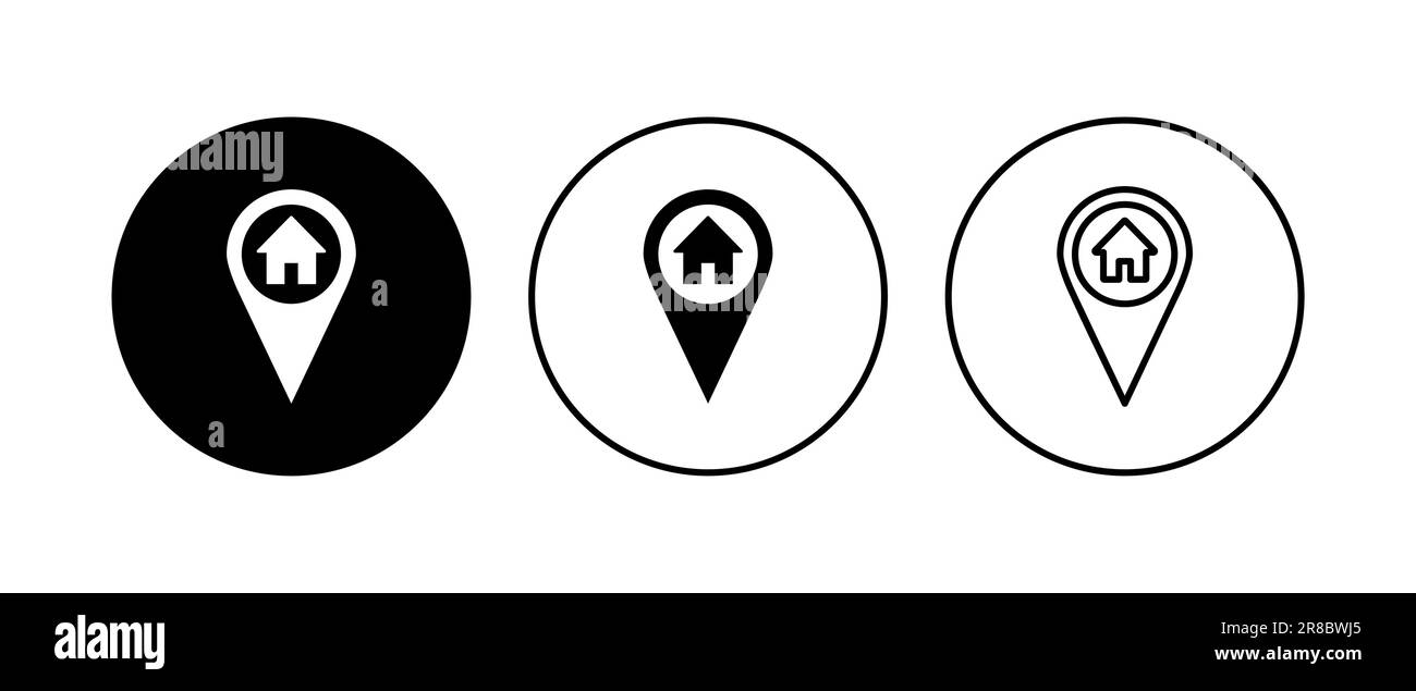 Address icon set. home location icon vector Stock Vector Image & Art ...