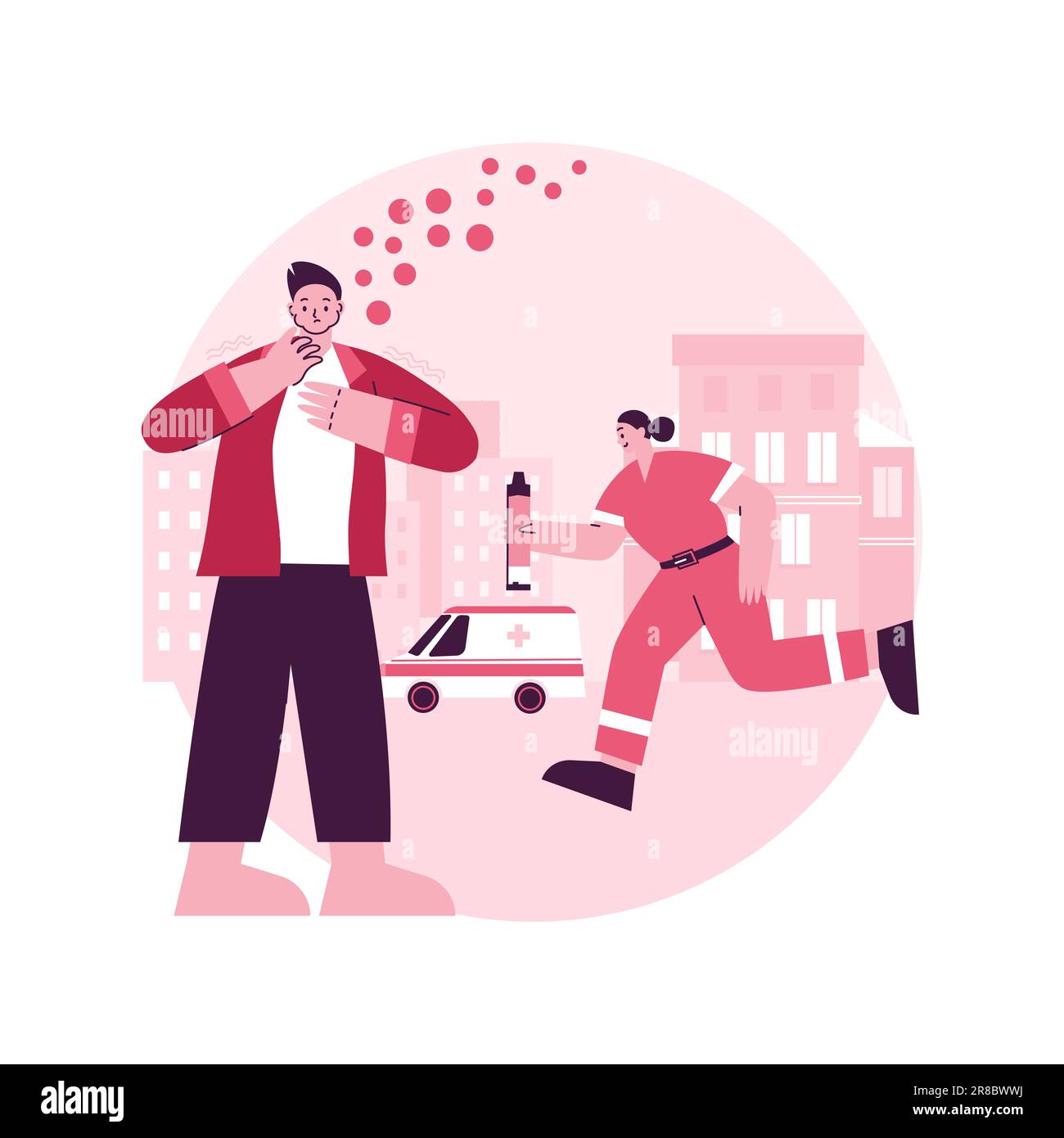 Anaphylaxis abstract concept vector illustration. Severe allergic reaction help, anaphylaxis ...