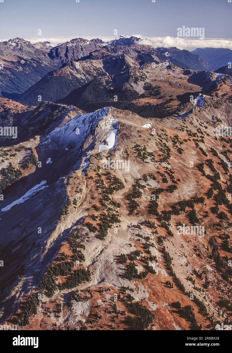 Aerial image of the Olympic Mountains, Washington, USA Stock Photo - Alamy