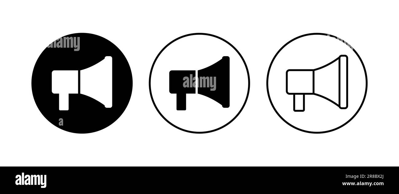 Megaphone icon set. Loudspeaker icon vector Stock Vector Image & Art ...