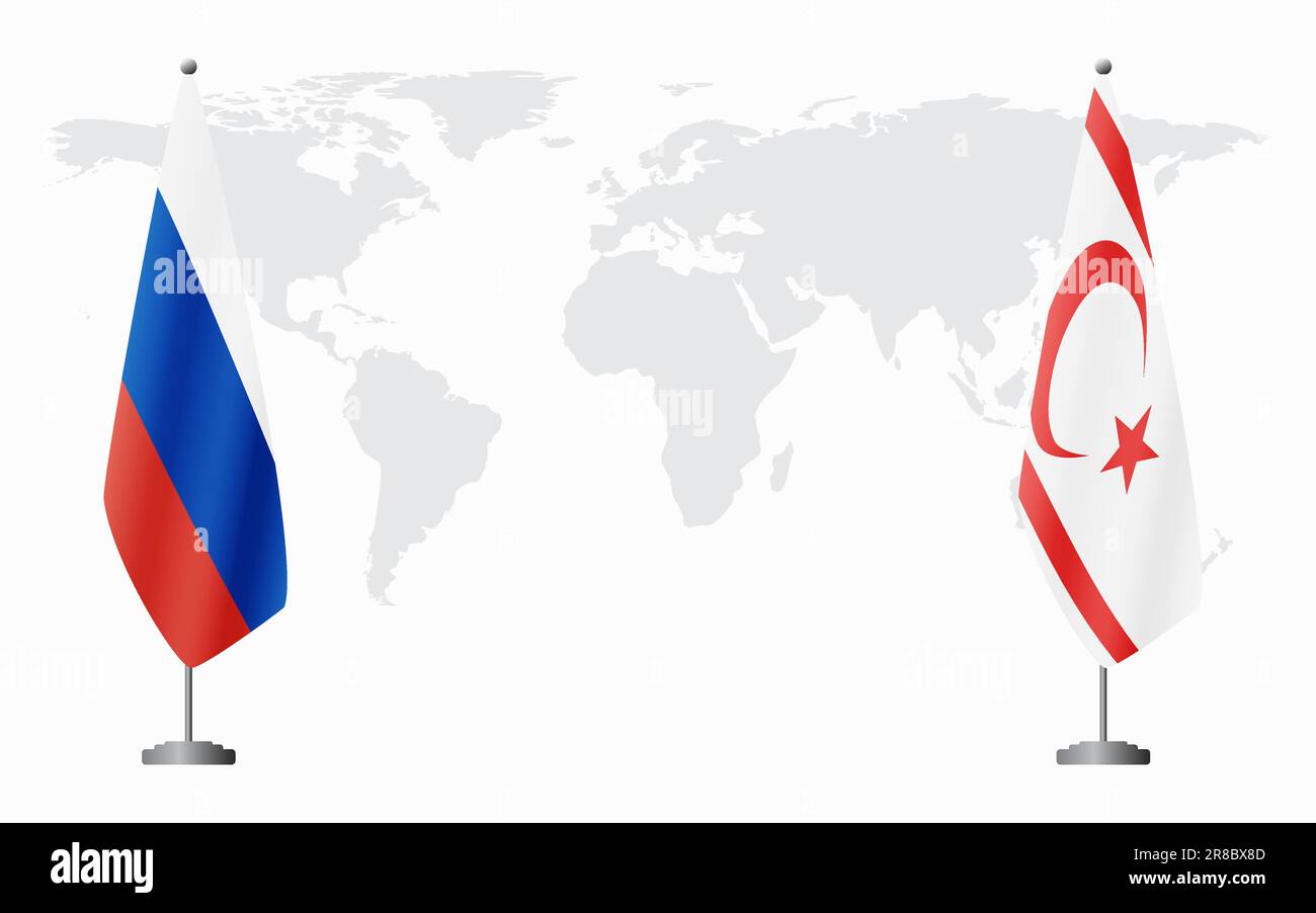 Russia and Turkish Republic of Northern Cyprus flags for official ...