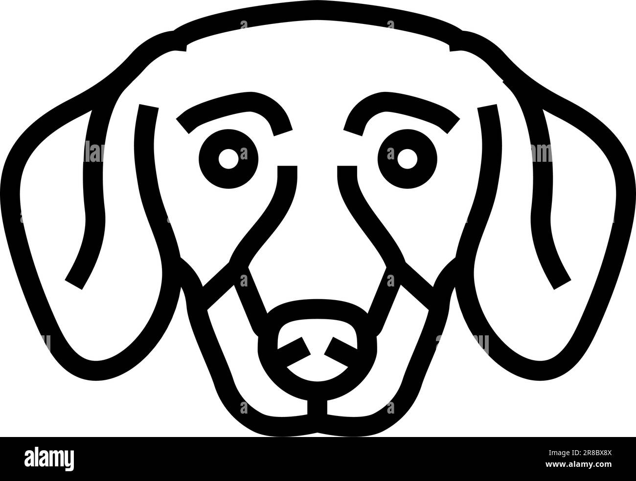 dachshund dog puppy pet line icon vector illustration Stock Vector ...