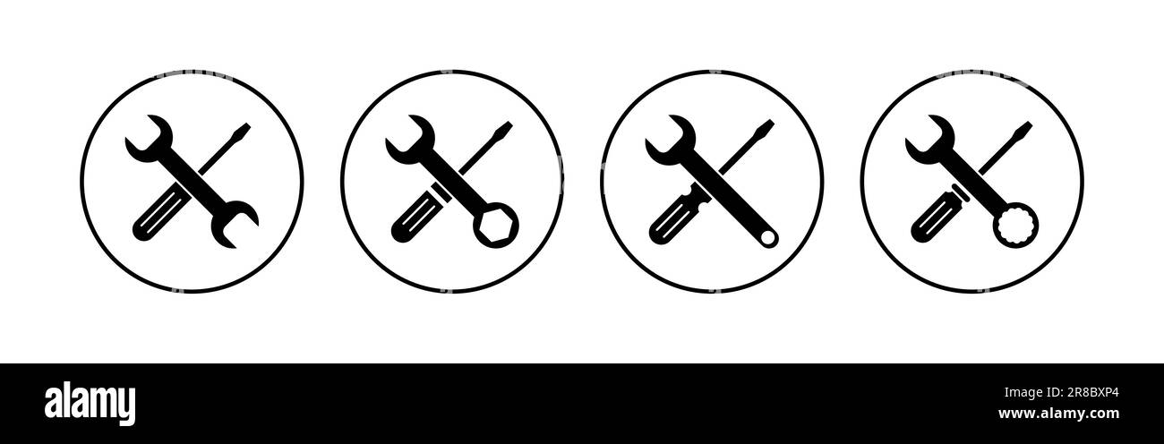 Repair tools icon set. tool icon vector. setting icon vector. Wrench ...