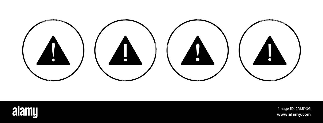 Exclamation danger sign. attention sign icon set. Hazard warning ... Exclamation danger sign. attention sign icon set. Hazard warning ...