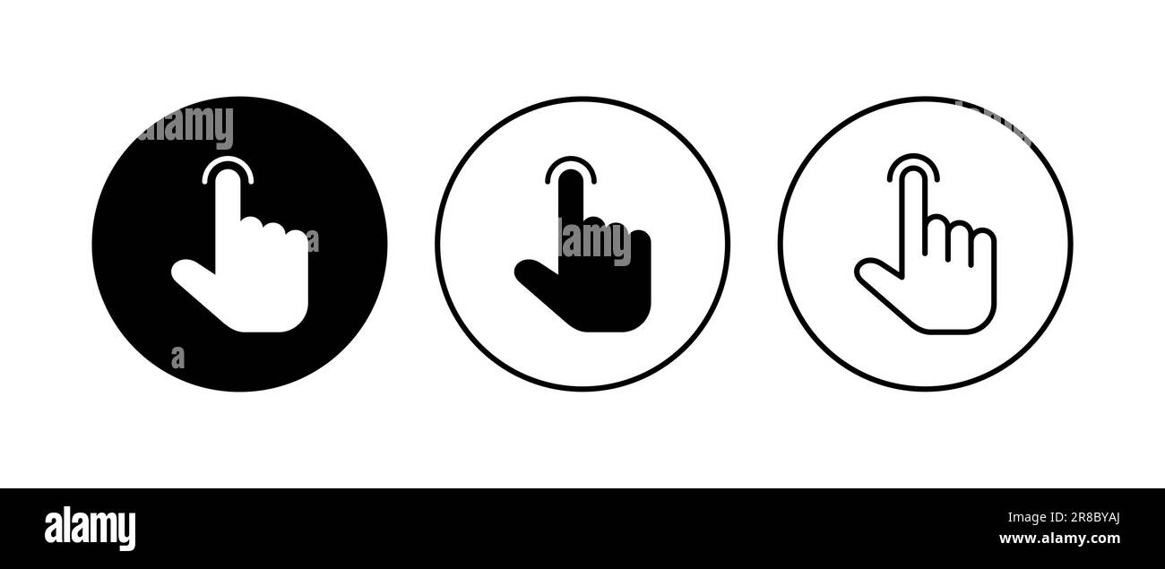 Hand cursor icon set. cursor icon vector. hand cursor icon click Stock ...