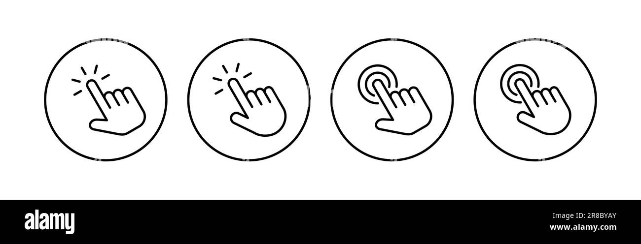 Hand click icon set. pointer icon vector. hand cursor icon vector Stock Vector Image & Art - Alamy