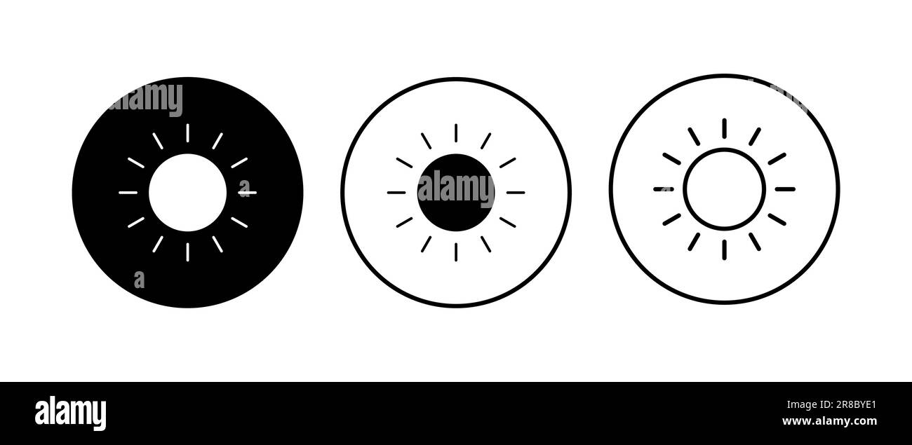 Sun icon set. Brightness Icon vector Stock Vector Image & Art - Alamy