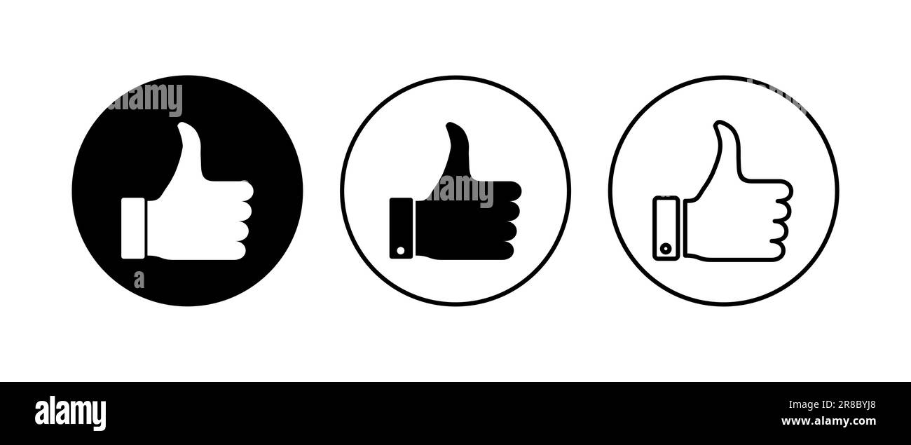 Thumbs up icon set. Hand like. Like icon vector Stock Vector Image ...