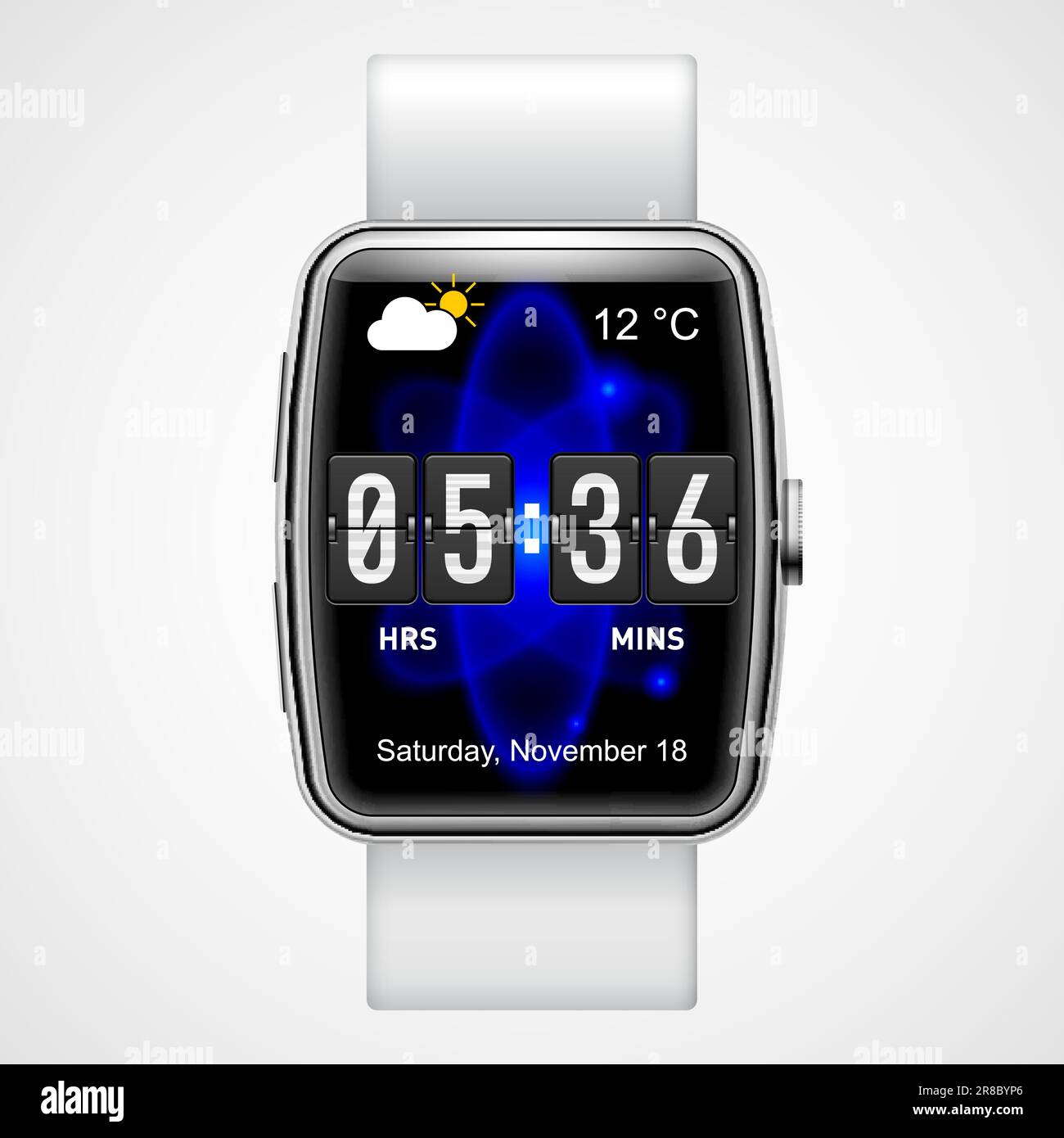 Smart digital wrist watch on white background Stock Vector Image & Art ...