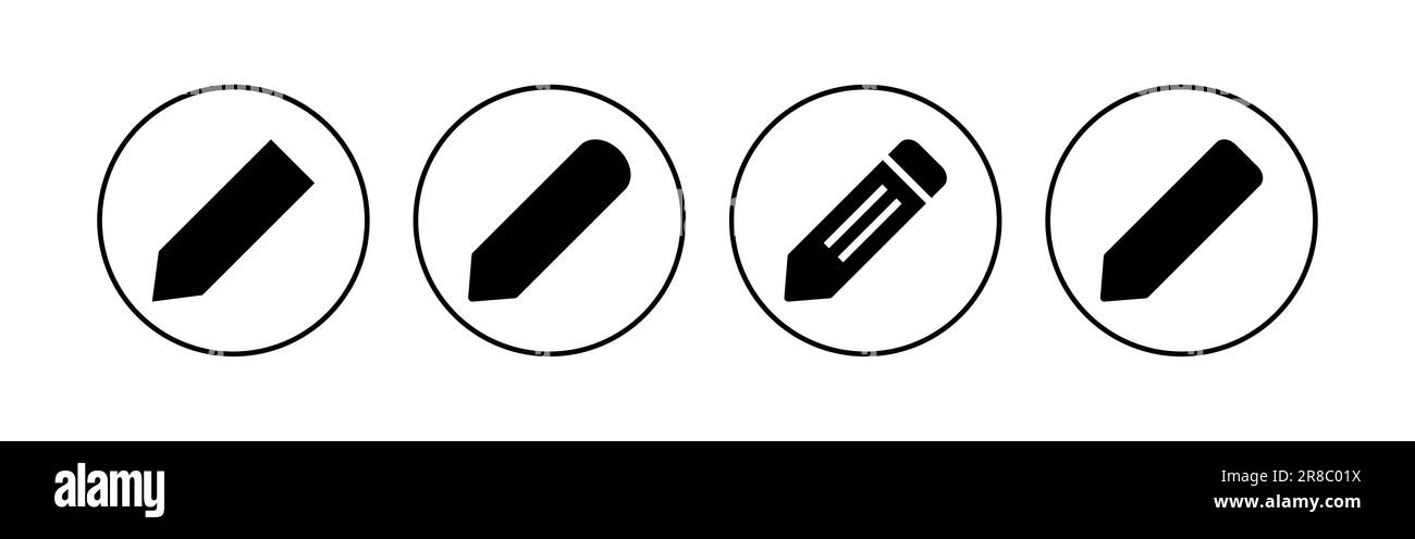 Pencil icon set. pen symbol. edit icon vector Stock Vector Image & Art ...