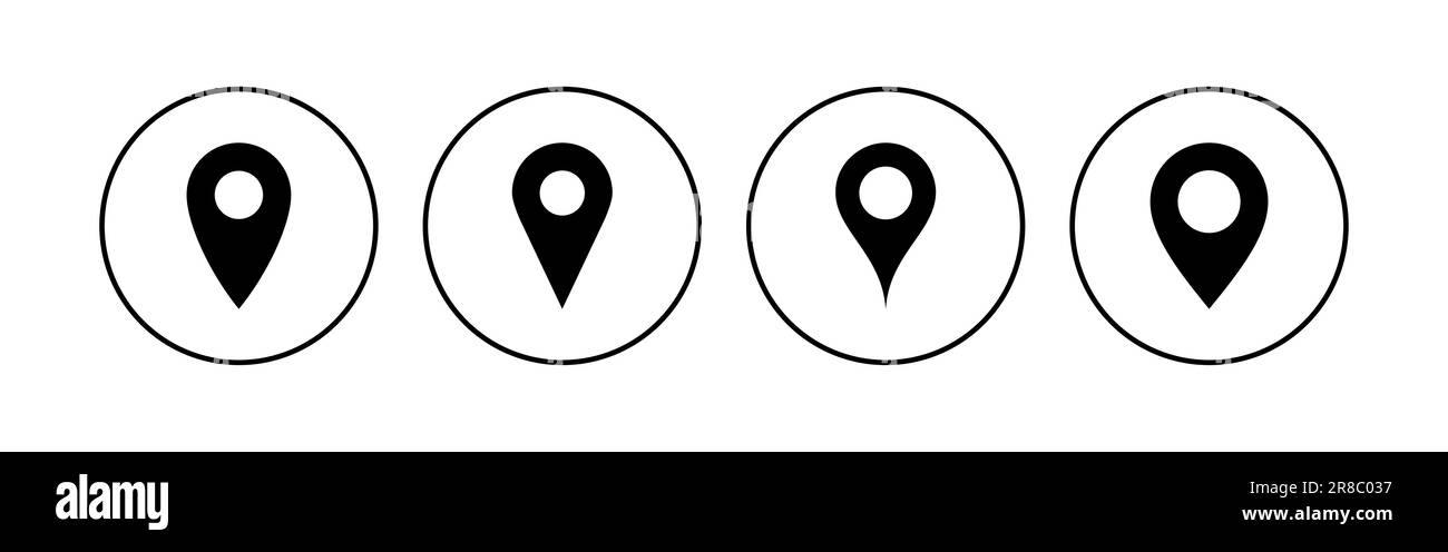 Pin icon set. Location icon vector. destination icon. map pin Stock ...