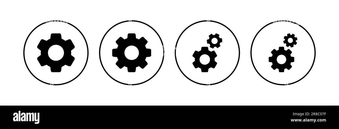 Setting Icon set. Cog Settings Icon Symbol Stock Vector Image & Art - Alamy
