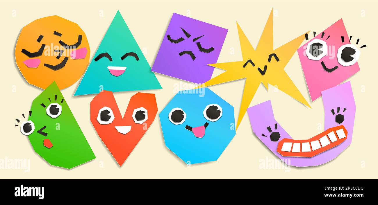 Paper cut figures Stock Vector Images - Alamy