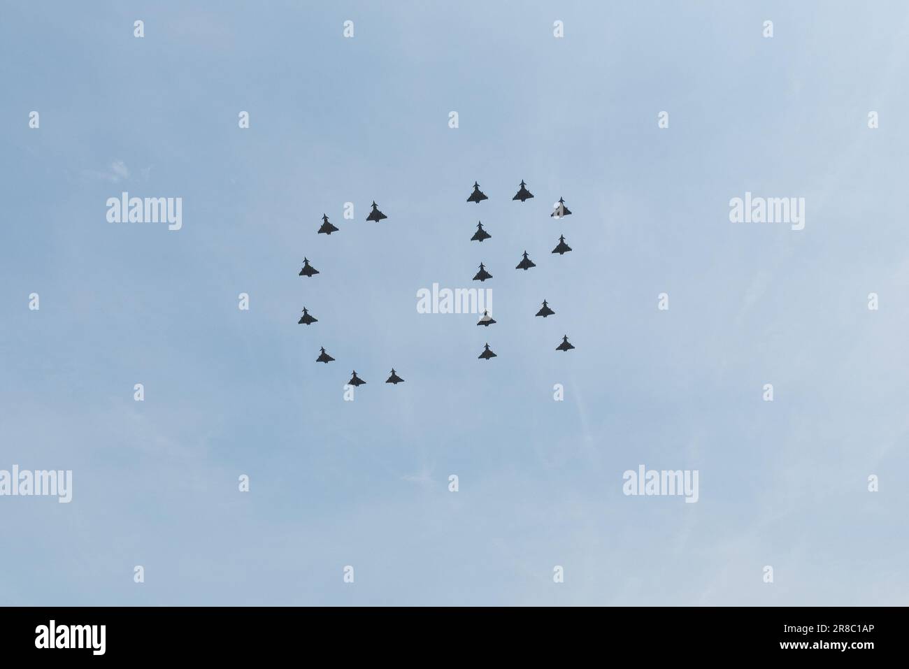 King's Birthday Flypast after Trooping the Colour in The Mall, London ...