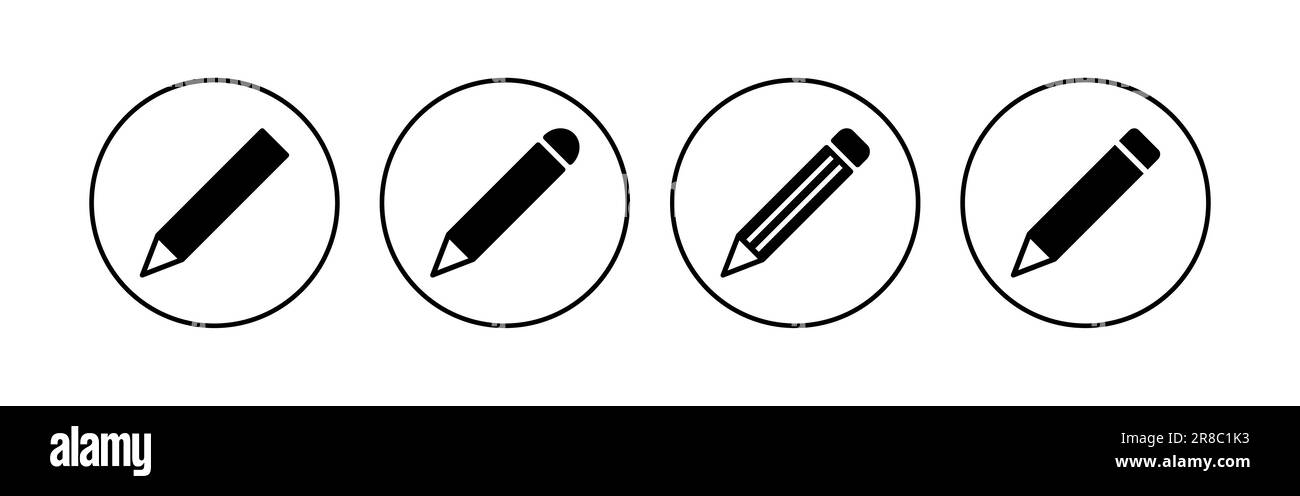 Pencil icon set. pen symbol. edit icon vector Stock Vector Image & Art ...