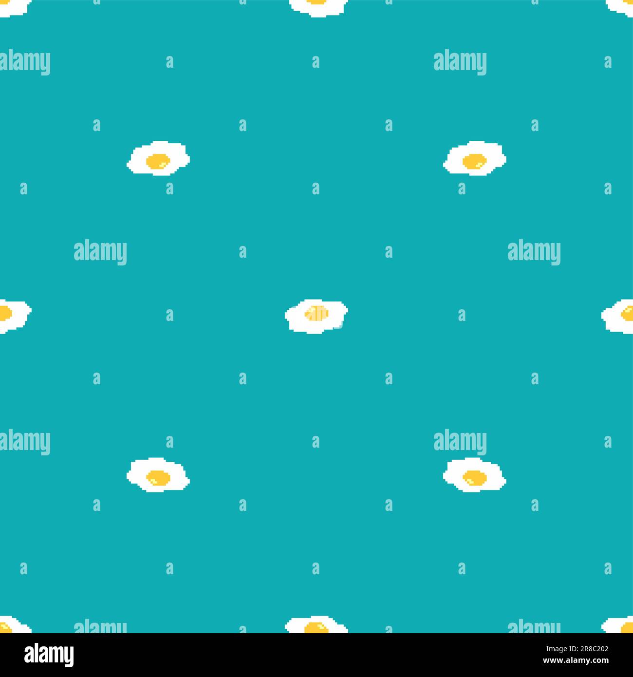 Fried egg pixel art pattern seamless. 8 bit Vector texture Stock Vector ...