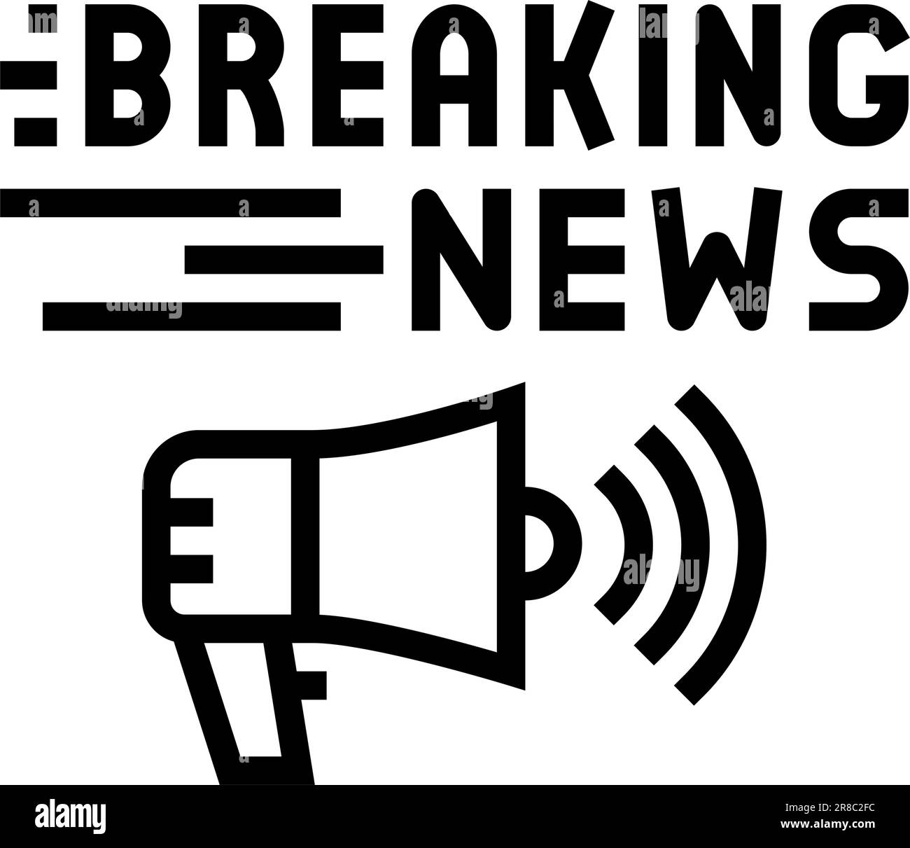 breaking news media line icon vector illustration Stock Vector Image ...