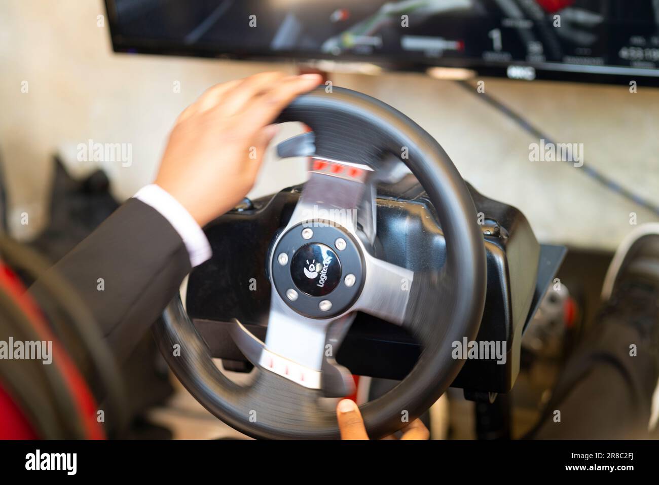 Car steering wheel movement hi-res stock photography and images - Alamy