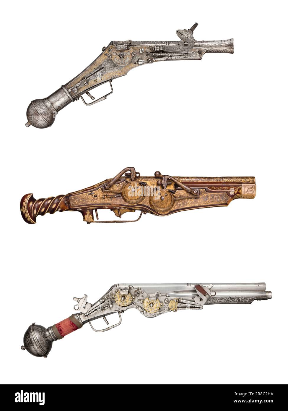 antique vintage handguns isolated background Stock Photo - Alamy