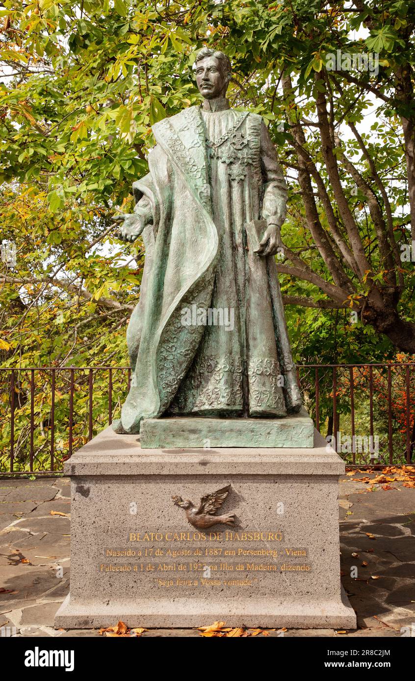 Statue of Beato Carlos de Habsburg by Augusto Cid, Monte, Madeira ...