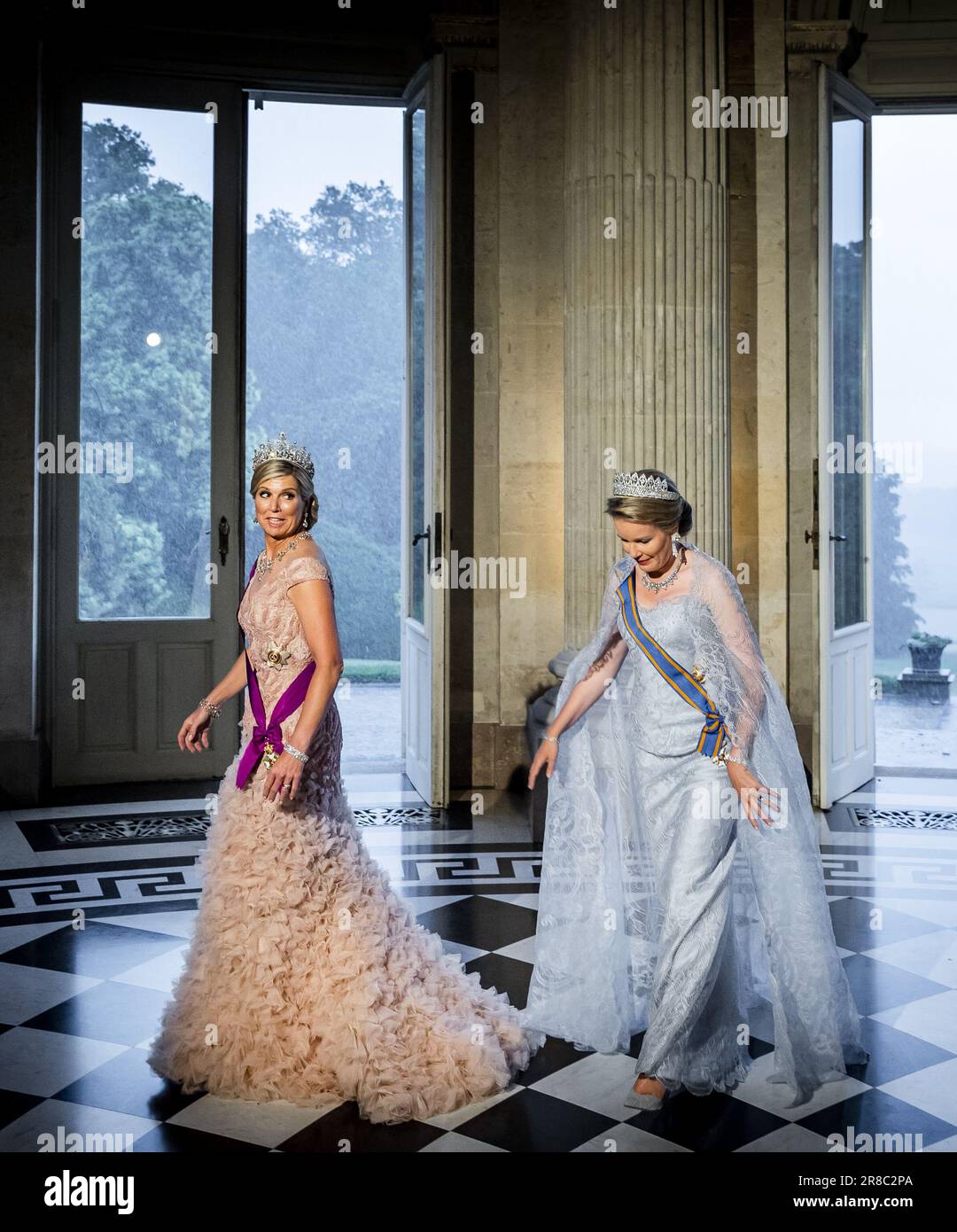 BRUSSELS - Queen Maxima and the Belgian Queen Mathilde prior to the ...