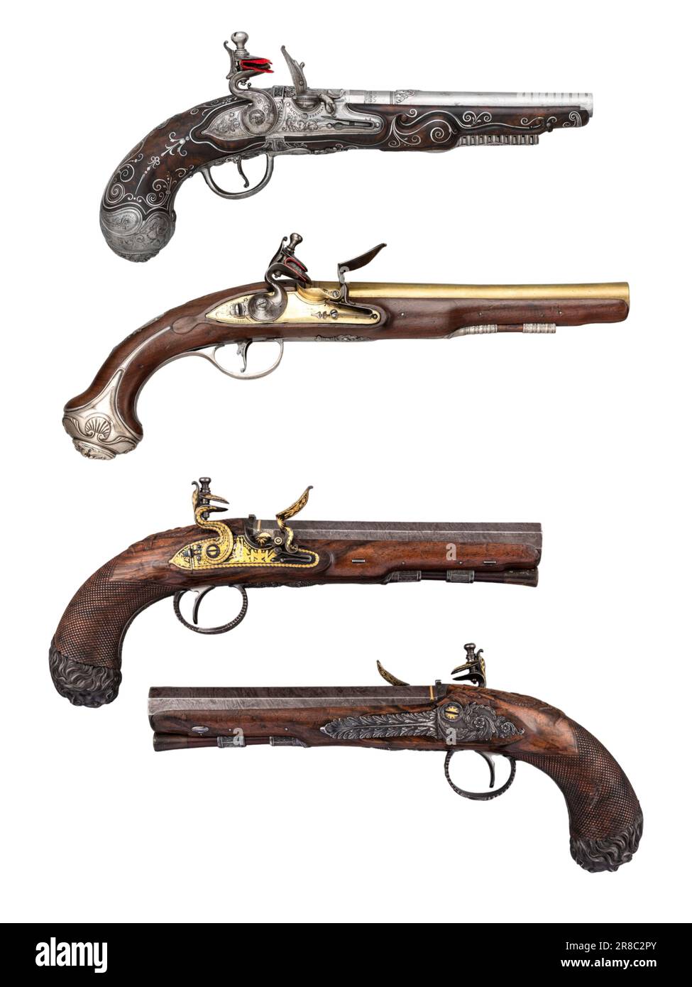 antique vintage handguns isolated background Stock Photo - Alamy