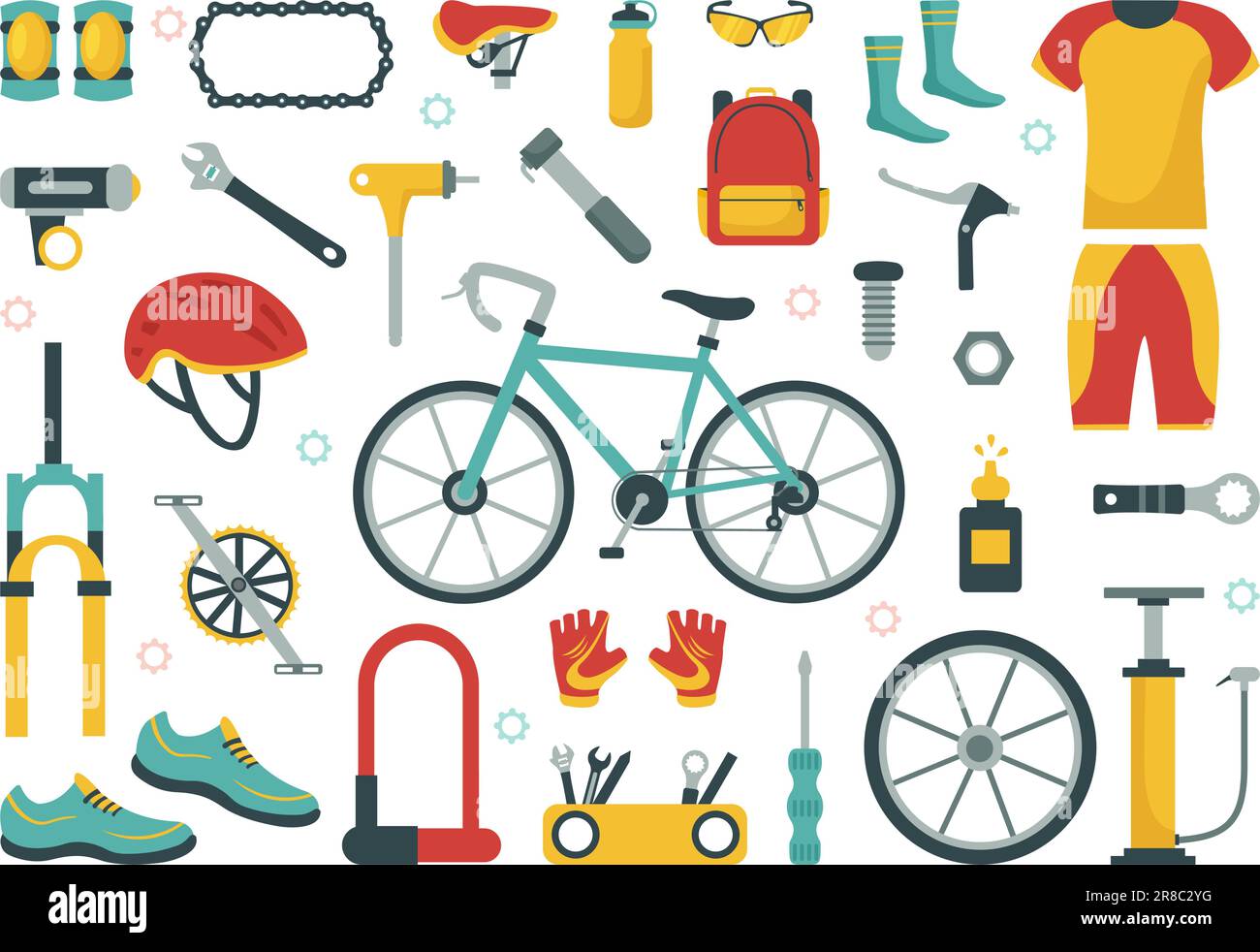 Cycling and Bicycle Tool Set Vector Illustration of a Mechanic ...