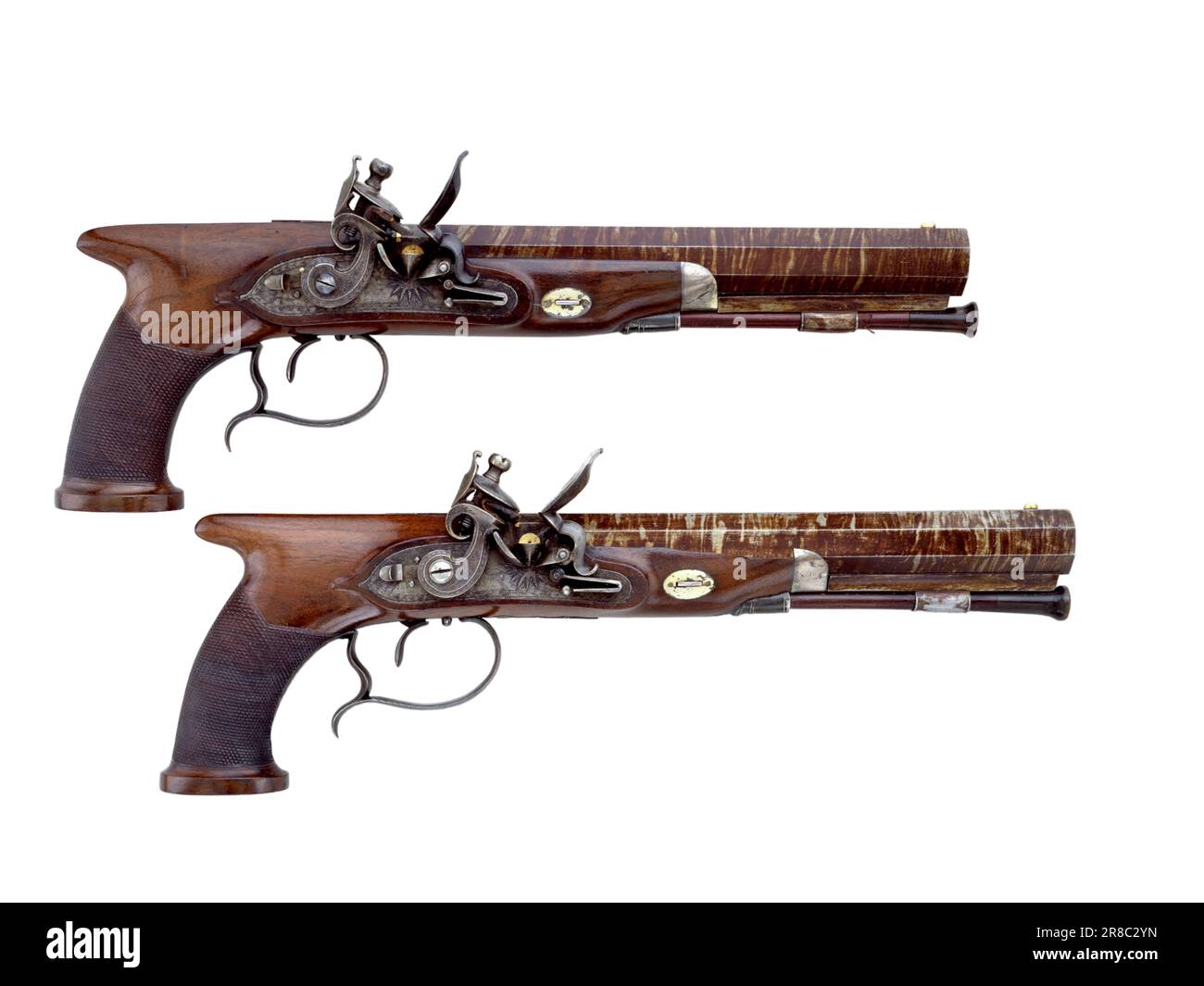 antique vintage handguns isolated background Stock Photo - Alamy