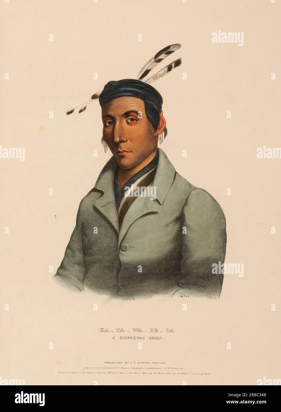 KA-TA-WA-BE-DA. A CHIPPEWAY CHIEF., from History of the Indian Tribes ...