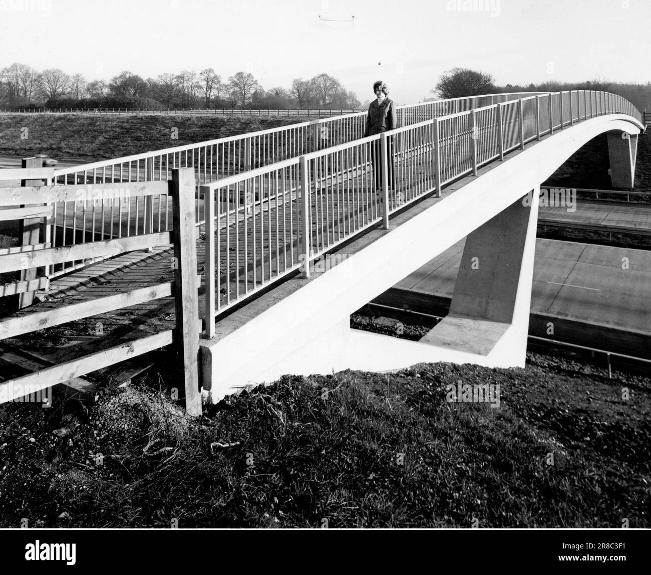 Motorway construction in the 1970-80s. Showing newly constructed roads ...