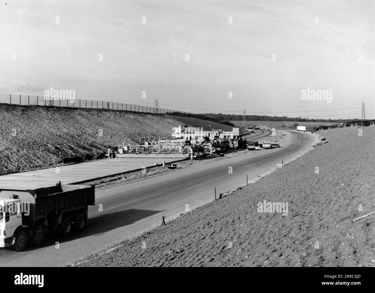Motorway construction in the 1970-80s. Showing newly constructed roads ...