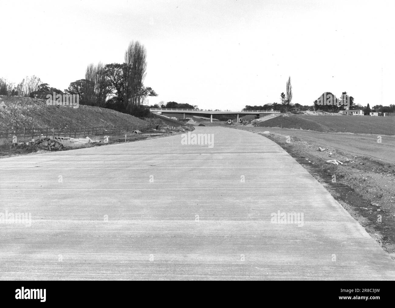 Motorway construction in the 1970-80s. Showing newly constructed roads ...