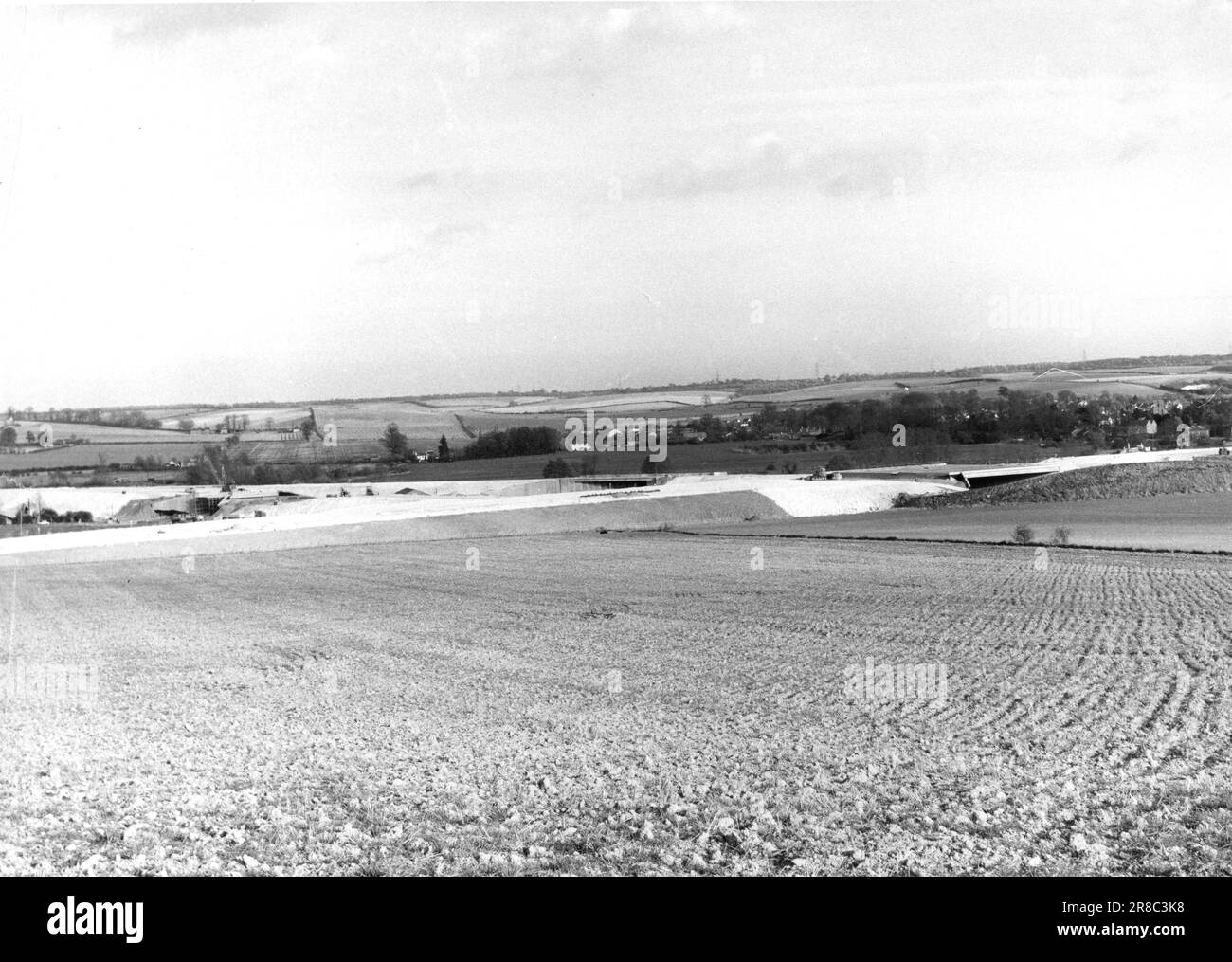 Motorway construction in the 1970-80s. Showing newly constructed roads ...