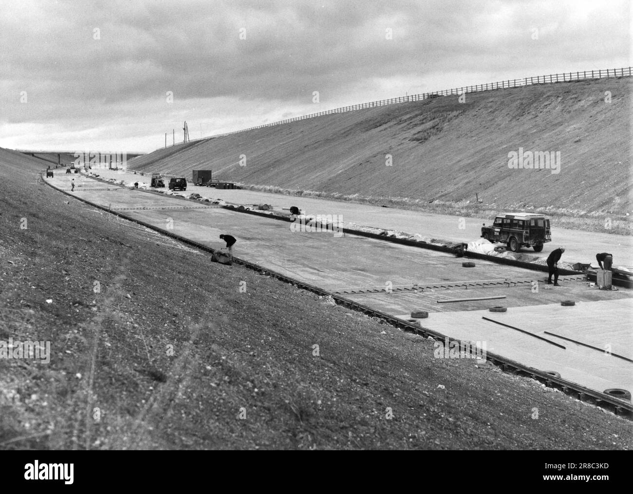 Motorway construction in the 1970-80s. Showing newly constructed roads ...