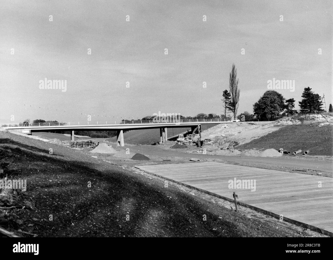 Motorway construction in the 1970-80s. Showing newly constructed roads ...