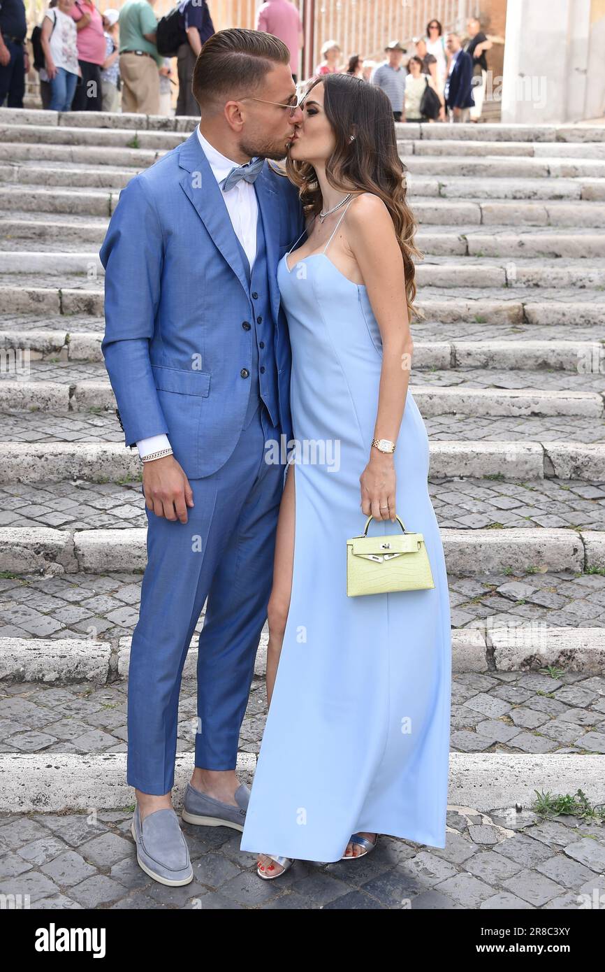 Rome, Lazio. 20th June, 2023. Ciro Immobile, Jessica Melena, the Lazio ...