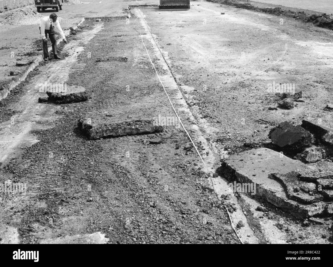 Motorway construction in the 1970-80s. Showing newly constructed roads ...
