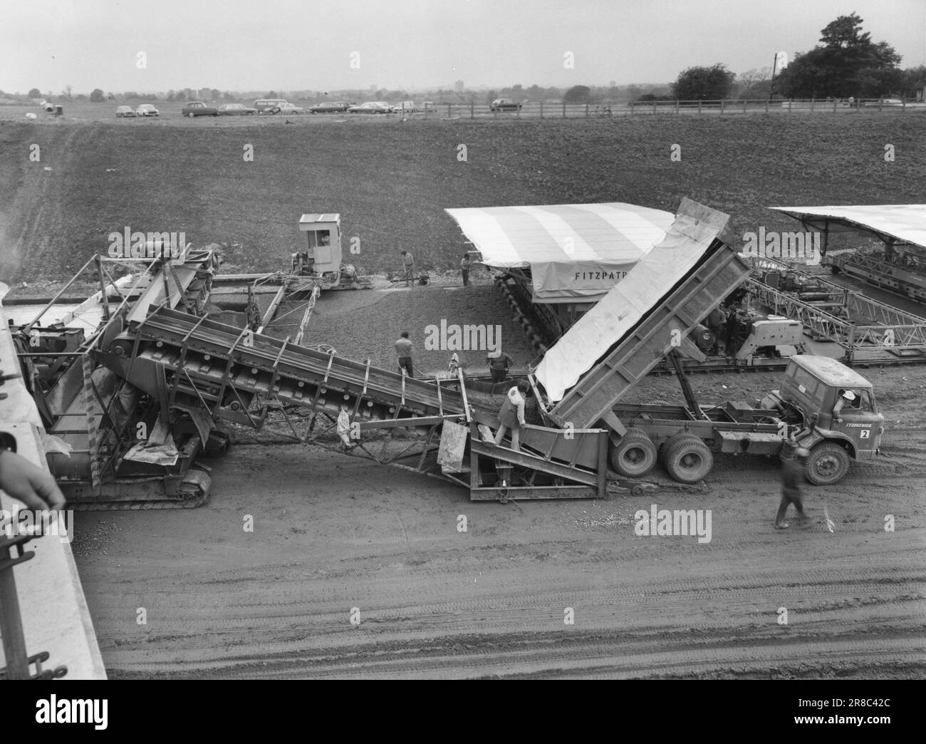 Motorway construction in the 1970-80s. Showing newly constructed roads ...