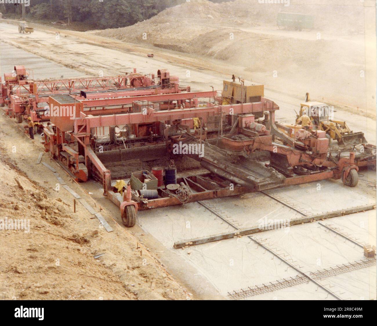 Motorway construction in the 1970-80s. Showing newly constructed roads ...