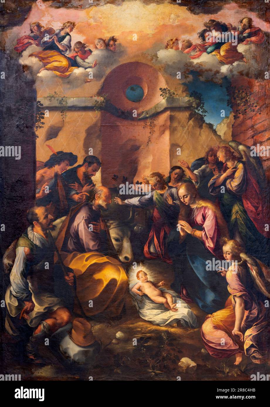 NAPLES, ITALY - APRIL 19, 2023: The painting of Nativity (Adoration of ...