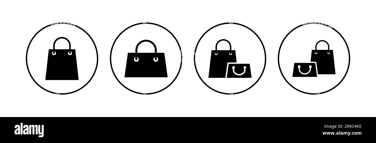 Shopping bag icon set. shopping icon vector Stock Vector Image & Art ...