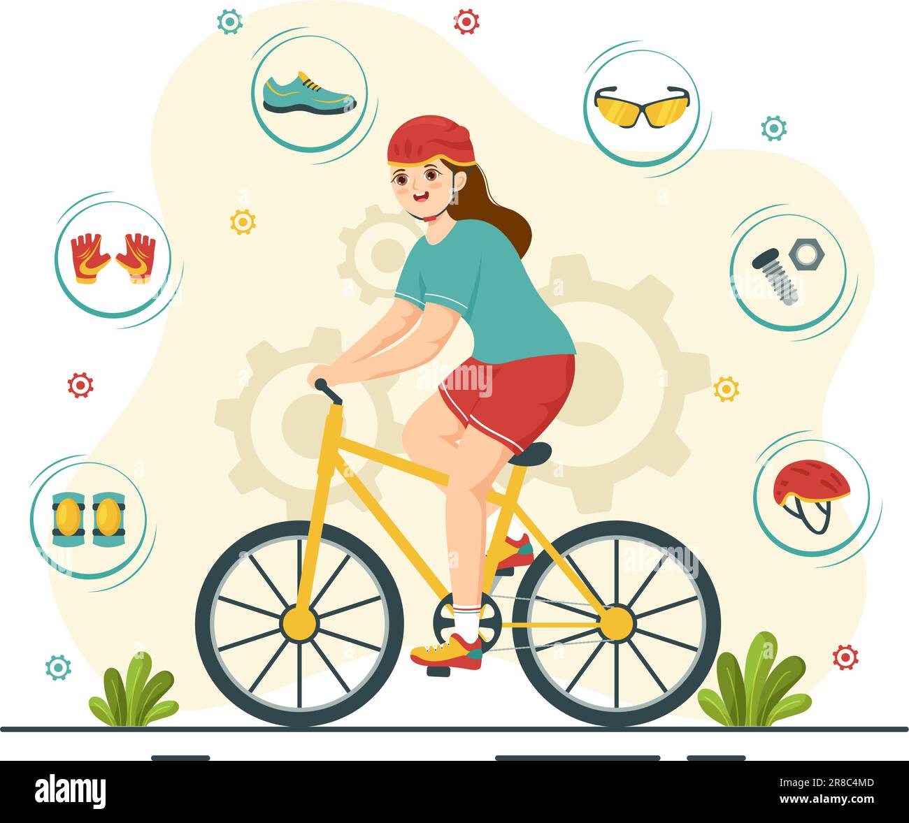 Cycling and Bicycle Tool Set Vector Illustration of a Mechanic ...
